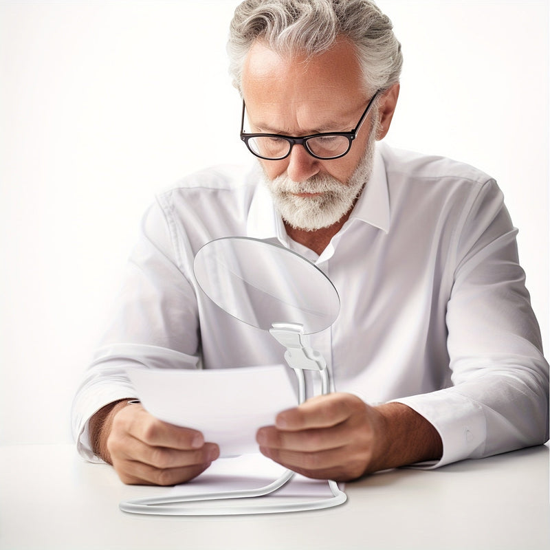 Hands-Free Magnifying Glass with Neck Strap - 5X Magnification for Rea ...